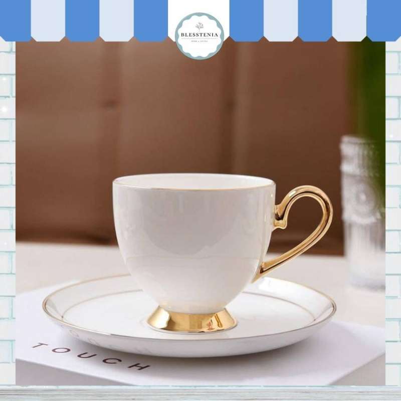 Jual Cangkir Kopi Keramik Putih Elegant Coffee Tea Cup Ceramic With ...