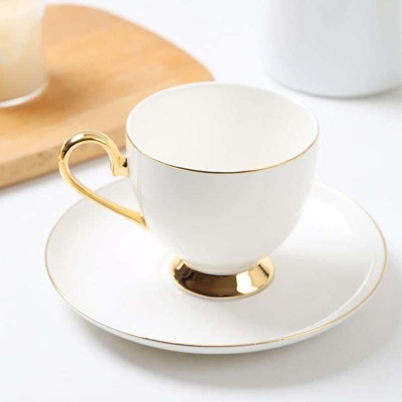 Jual Cangkir Kopi Keramik Putih Elegant Coffee Tea Cup Ceramic With ...