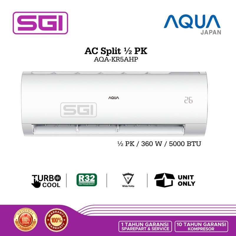 Jual AQUA AC Split 1/2 PK AQA-KR5AHP TURBO COOL AC 0.5PK TERBARU di Seller SGI Official Store ...