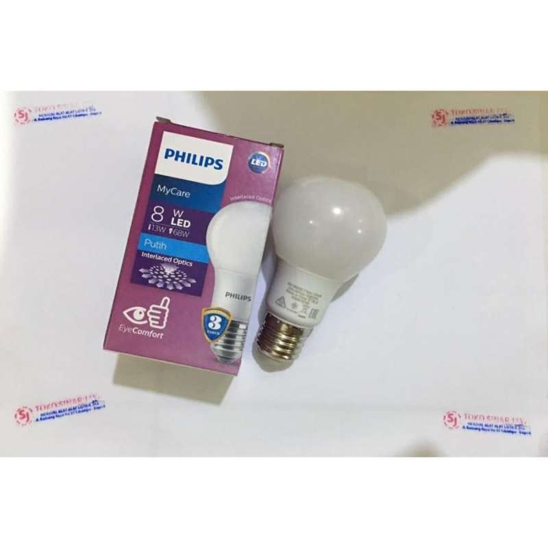 Jual Bohlam Lampu LED Philips 8 Watt Putih / Cool Daylight 8 Watt E27 di Seller Toko Listrik ...