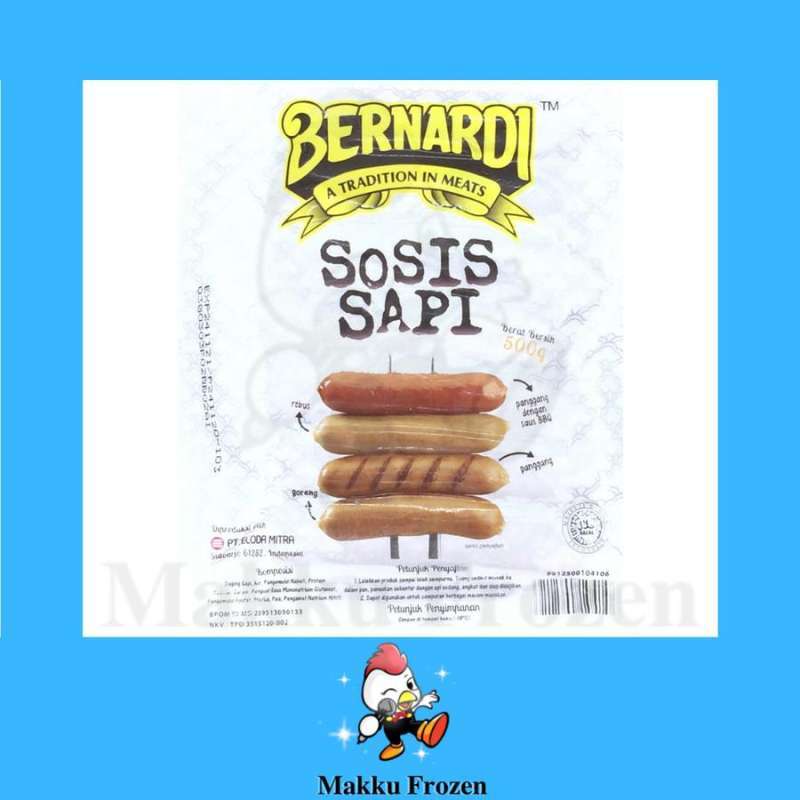 Jual Bernardi sosis sapi (sosis sapi), Makanan beku 500g HALAL Siap ...