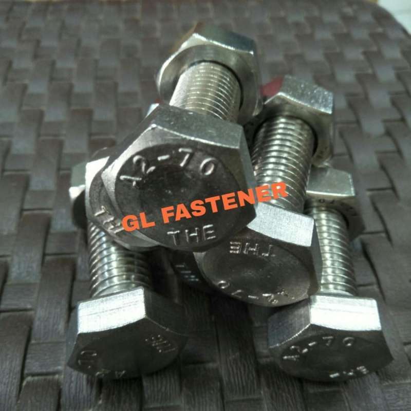 Jual Baut Mur Hex Stainless Steel 304 M14 x 30 anti karat Kunci 22 SUS ...