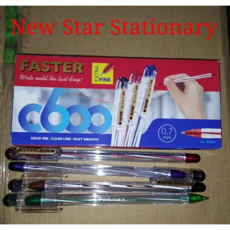 Jual Pulpen Faster C600 Biru / Pcs di Seller New Star Stationary ...