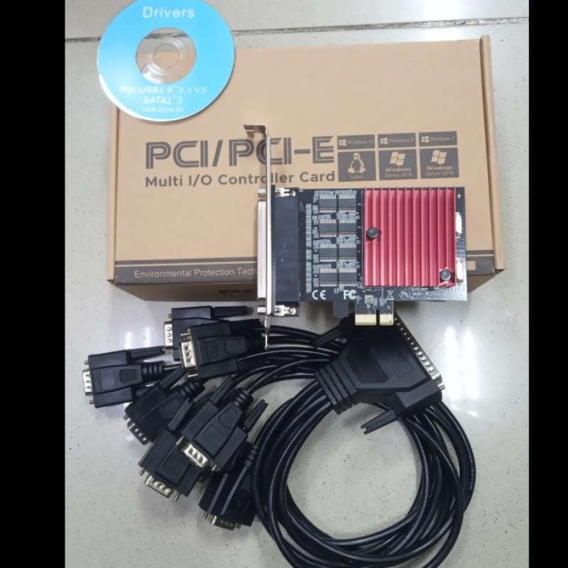 Jual NETLINE Multi I/O PCI Express Serial Card 8 Port Serial RS-232 DB9 ...