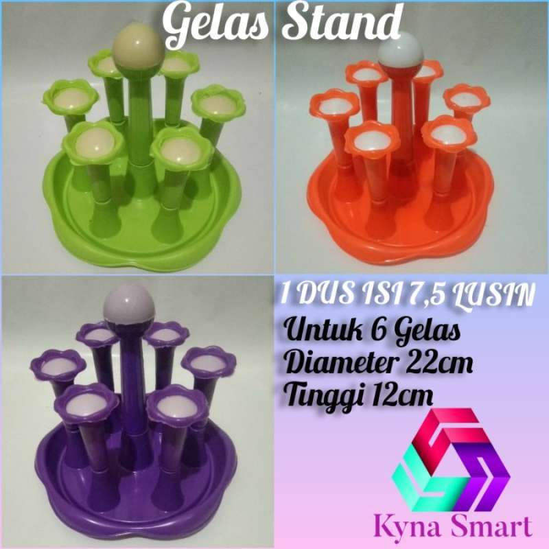 Jual STAND GELAS PLASTIK / TEMPAT GELAS BERDIRI ISI 6 / RAK GELAS - Orange di Seller GOOD VIBE ...