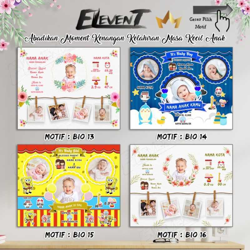 Jual Bingkai Foto 12R Biodata Bayi Pigura 30X40 Unik Kelahiran Anak ...