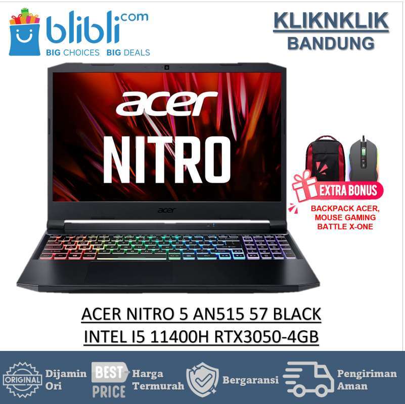 Jual Laptop Gaming Acer Nitro 5 An515 57 Intel Core I5 11400h Ram 8gb ...
