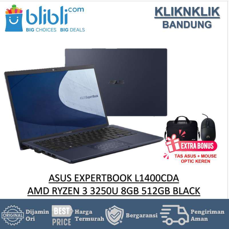Jual Laptop ASUS EXPERTBOOK L1400CDA AMD Ryzen 3 3250U RAM 8GB 12GB SSD ...