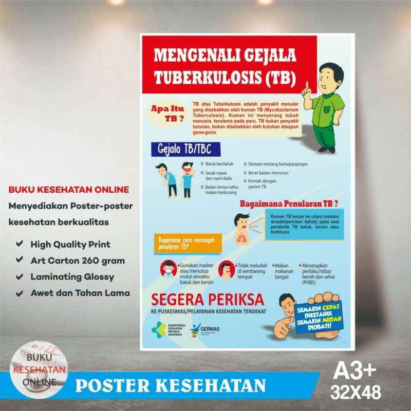 Jual CETAK POSTER - Mengenali Gejala Tuberkulosis ( TB ) - LAMINATING ...