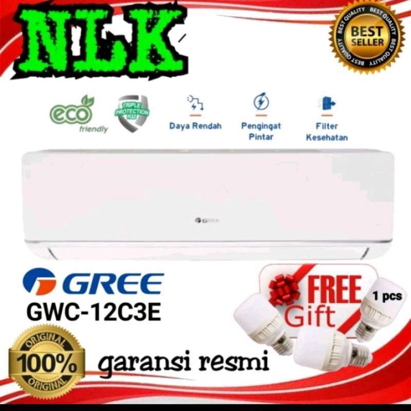 Jual AC GREE DELUXE LOW WATT 12C3E 1,5 PK PASANG INSTALASI di Seller ...