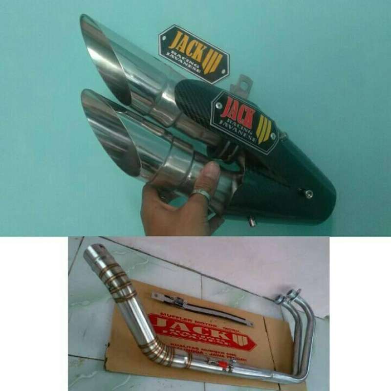 Jual Knalpot racing JACK III RJ Double las cacing for Mt25/R25/Ninja250 ...