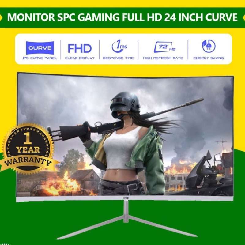 Jual Monitor SPC Gaming LED Full HD 24 inch Curve - Garansi Resmi 1 ...