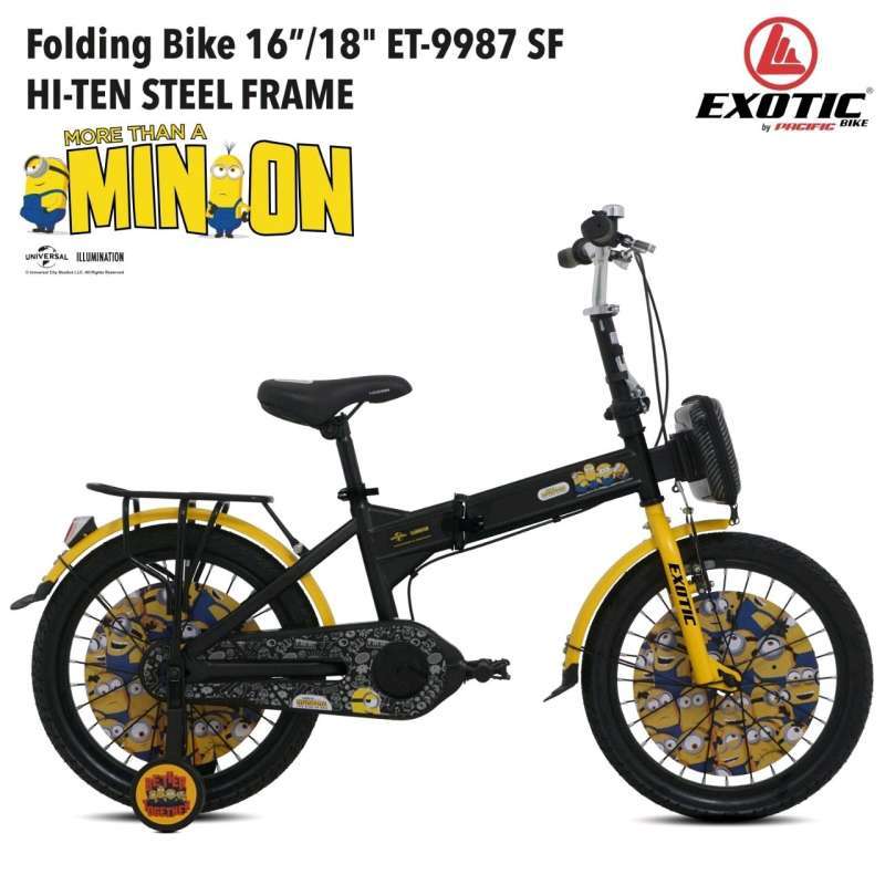 Jual Sepeda Lipat / Folding Bike 18 Inch EXOTIC 9987 SF MINION STEEL ...