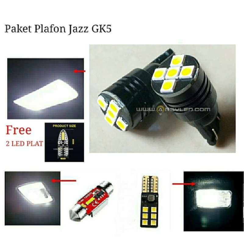 Promo Paket isi 4 Lampu LED Plafon Kabin Honda Jazz GK5 Super Bright Mobil Diskon 16% di Seller ...