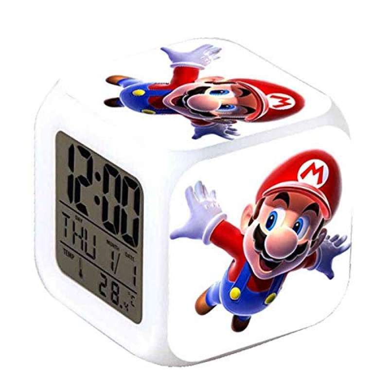 Promo ASLNSONG Super Mario Bros 7 Colors Change Digital Alarm Clock ...