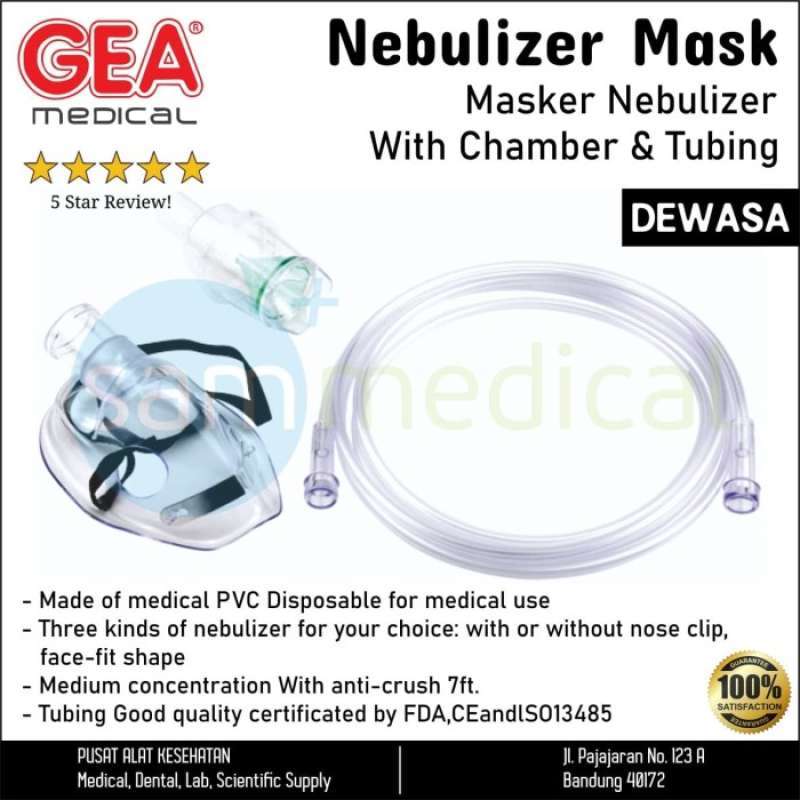 Jual GEA Nebulizer Mask with Chamber - Dewasa atau Masker Uap di Seller ...