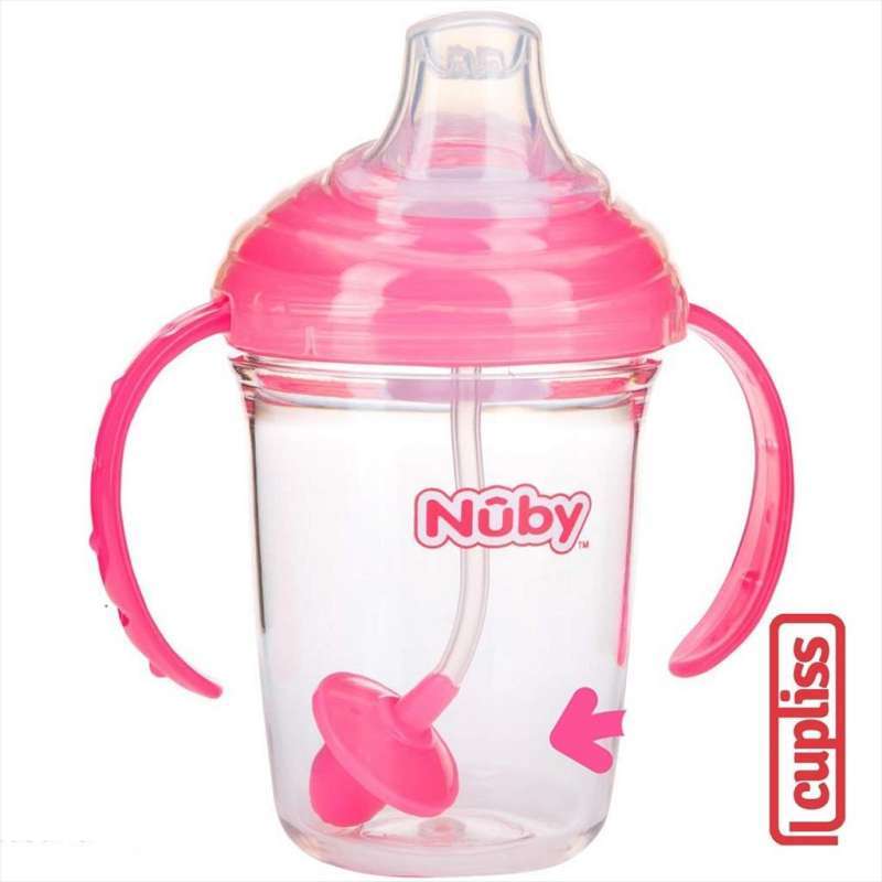 Jual NUBY Tritan Spout w Straw 240ml Pink 240 ml Gelas Minum Anak di Seller Cupliss Official ...