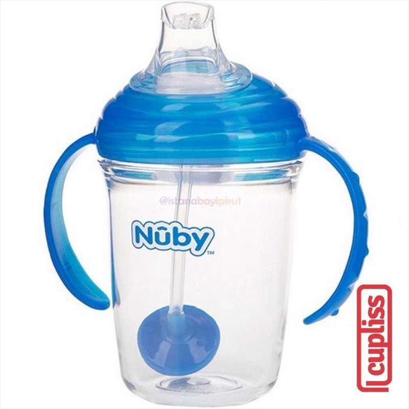 Promo NUBY Tritan Spout w Straw 240ml Blue 240 ml Gelas Minum Anak Diskon 25% di Seller Cupliss ...