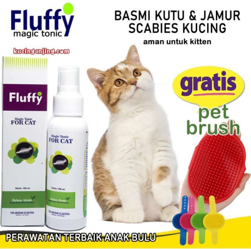 Jual Spray Anti Kutu Kucing Fluffy Cat Obat Jamur Koreng Scabies Bulu ...