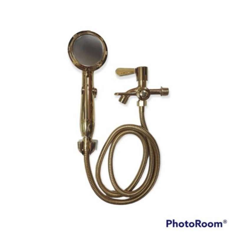 Jual Hand Shower Set Kran Cabang Gold Bulat di Seller Toko GallerySanitary - Paseban, Kota ...
