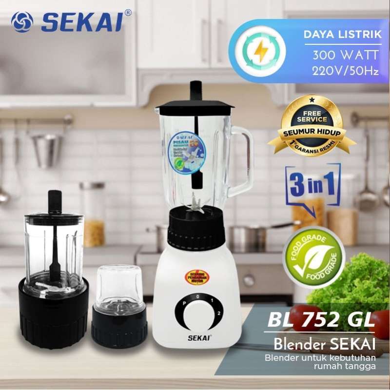 Promo Sekai Blender Kaca 3in1 Bl752gl Pelumat 1 Liter Bl 752 Gl Diskon 40% Di Seller Okta Store ...
