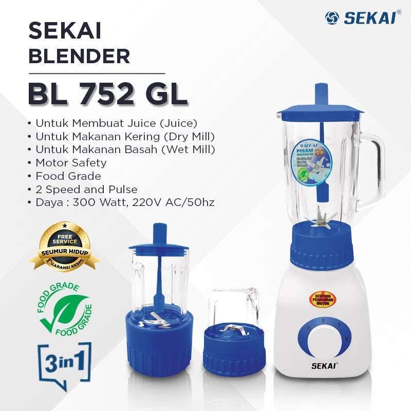 Promo Sekai Blender Kaca 3in1 Bl752gl Pelumat 1 Liter Bl 752 Gl Diskon 40% Di Seller Okta Store ...