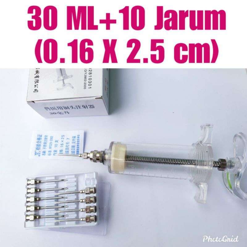 Jual suntikan kambing 30ml alat suntikan kambing domba kerbau gajah - jarum suntik besar 16G ...
