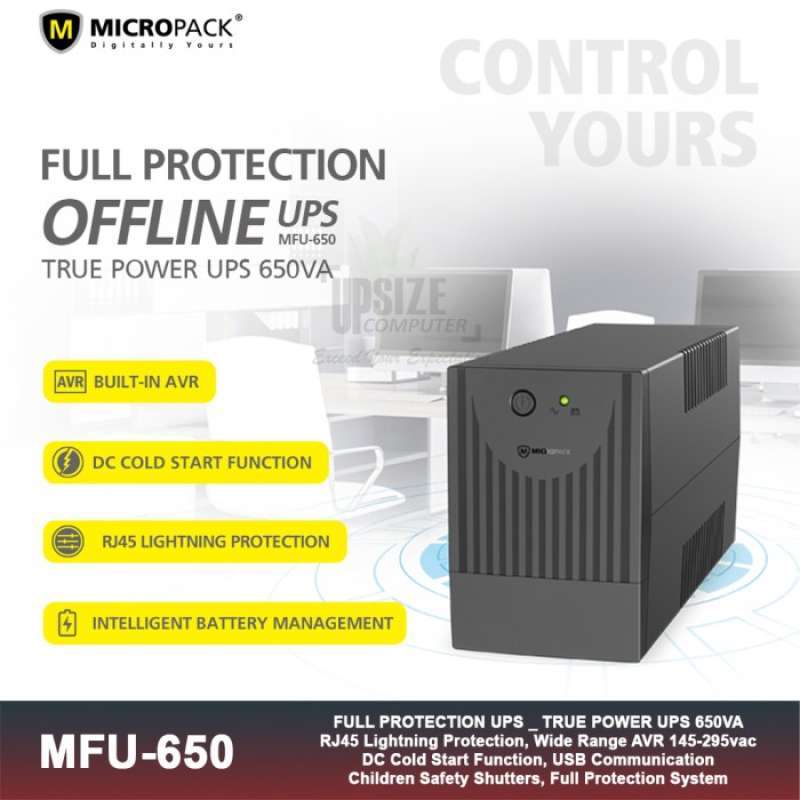 Jual Ups Micropack Anti Petir 650va 390w Battery 7ah Mfu650 Di Seller ...