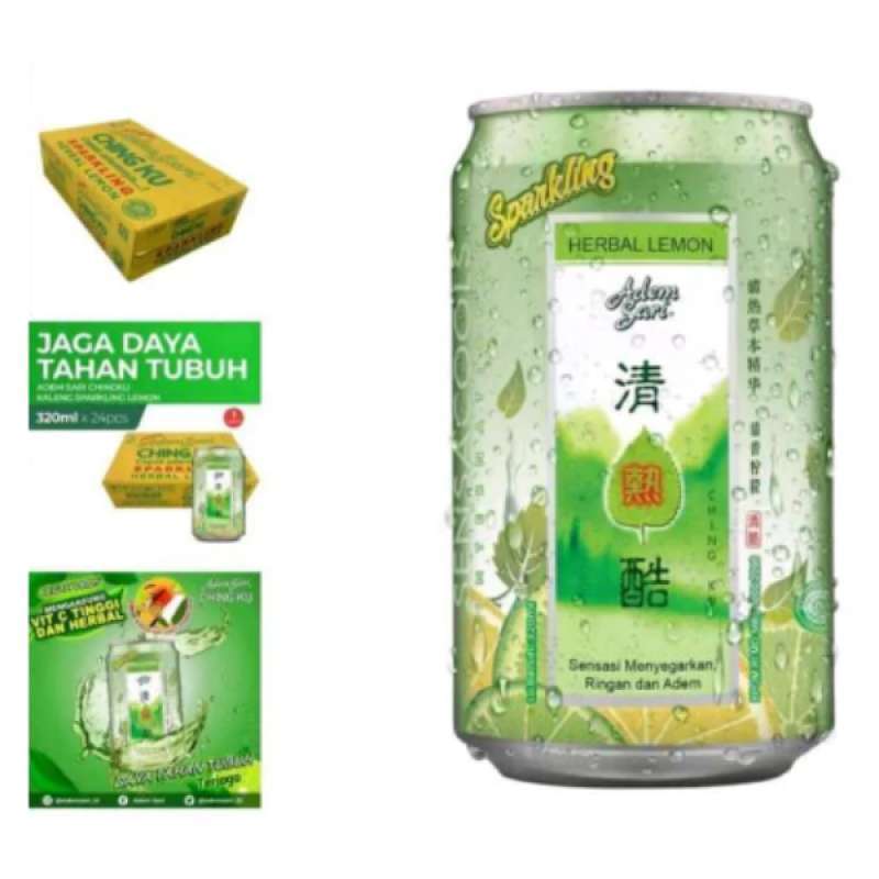 Jual Adem Sari Chingku Sparkling Herbal Lemon Minuman Kaleng [320 mL ...