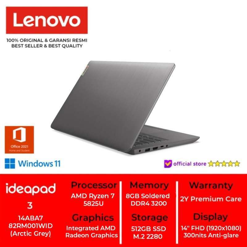 Promo LENOVO Laptop IdeaPad 3 14ABA7 / AMD Ryzen 7 / 8GB RAM / 512GB ...