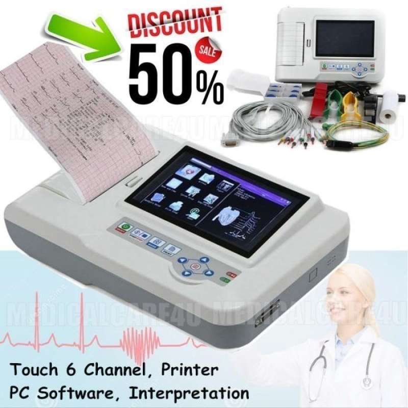 Jual Mesin Electrocardiograph 6 Channel Printer Analisys Ce Touch Ecg ...