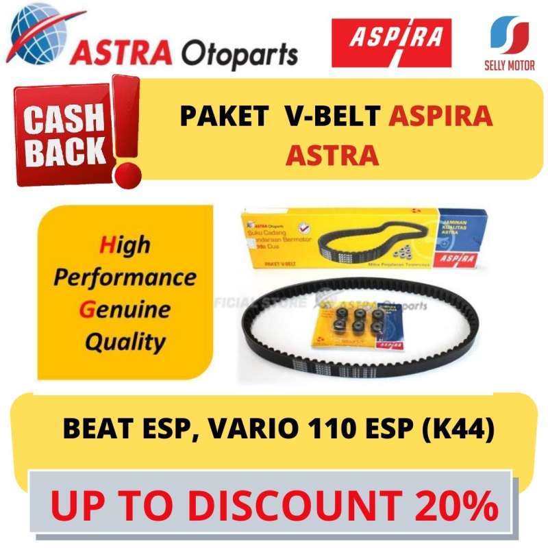 Jual Paket V-Belt Aspira ASTRA (V-Belt Kit) untuk motor BEAT ESP, VARIO 110 ESP di Seller Selly ...