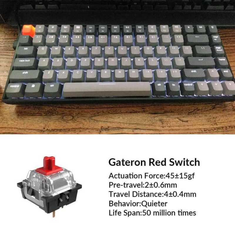 Jual Gst Keychron Mechanical Keyboard White Backlit Gateron Red Switch ...