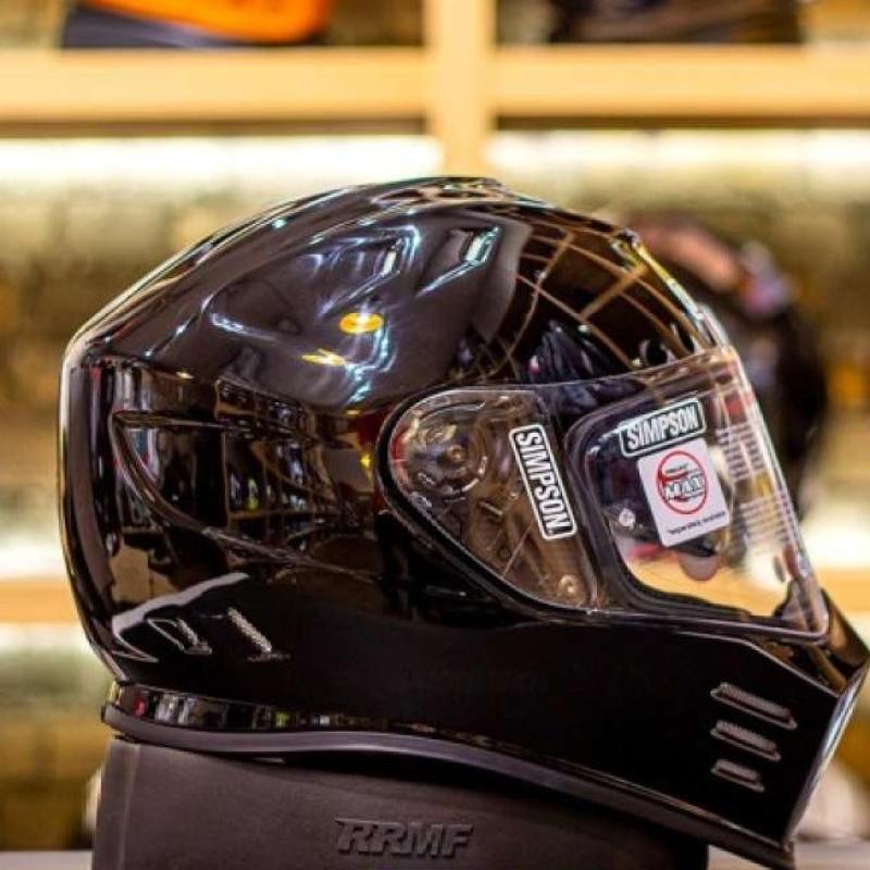 Jual Helm Motor SIMPSON Venom Solid Gloss Black Full Face Helmet ...