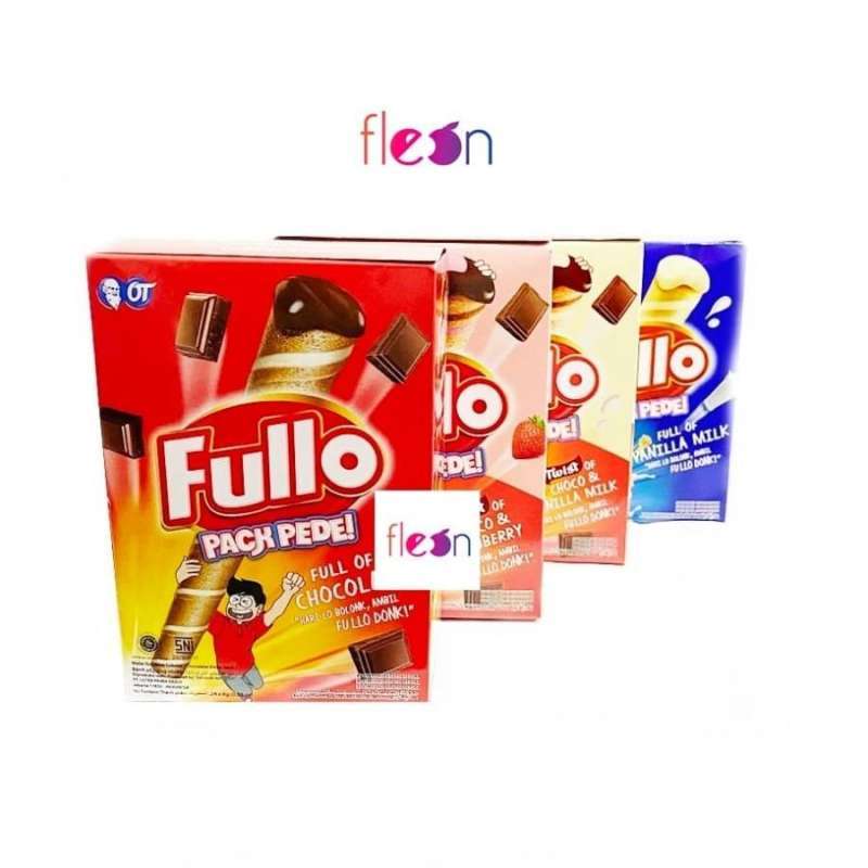 Jual FULLO Wafer Rolls Chocolate / Vanilla / Strawberry (isi 24 pcs) di ...