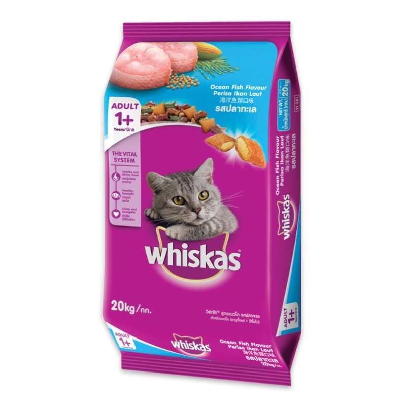 Jual Makanan Kucing Whiskas ocean fish Adult 20kg / Makanan Kucing ...