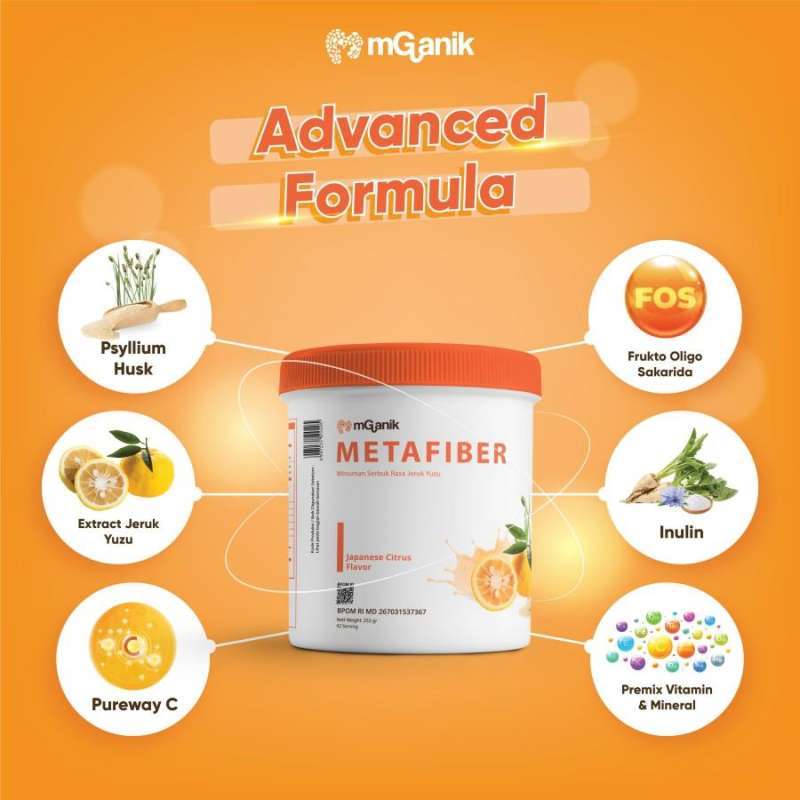 Jual Mganik Metafiber 252 Gr Gram 42 Serving Minuman Serat Fiber ...