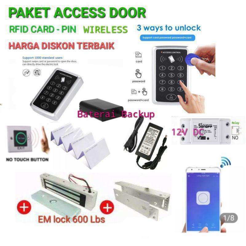 Jual Paket B5 ACCESS CONTROL PLUS WIFI DOOR LOCK PIN RFID SONOFF SWITCH di Seller Z Shop ...