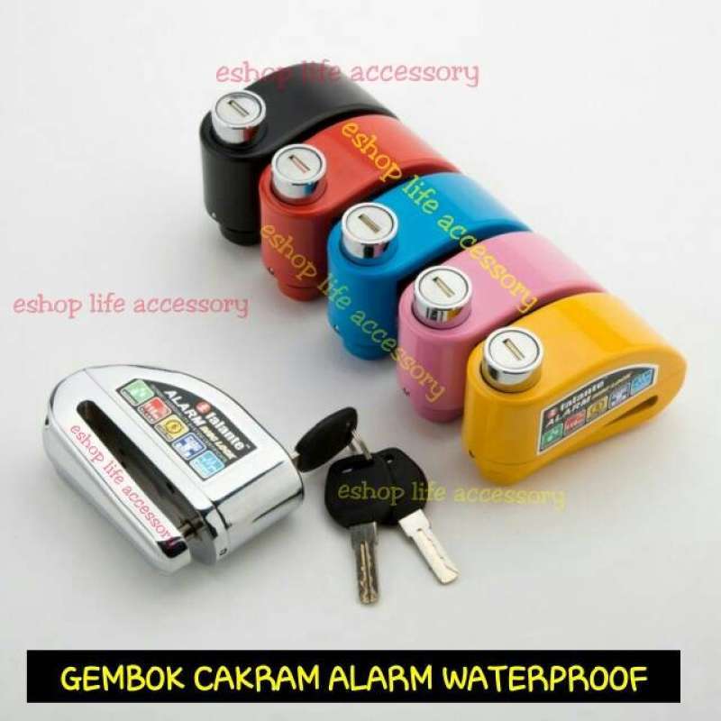 Promo Anti maling Gembok KUNCI CAKRAM ALARM system DISC LOCK SEPEDA ...