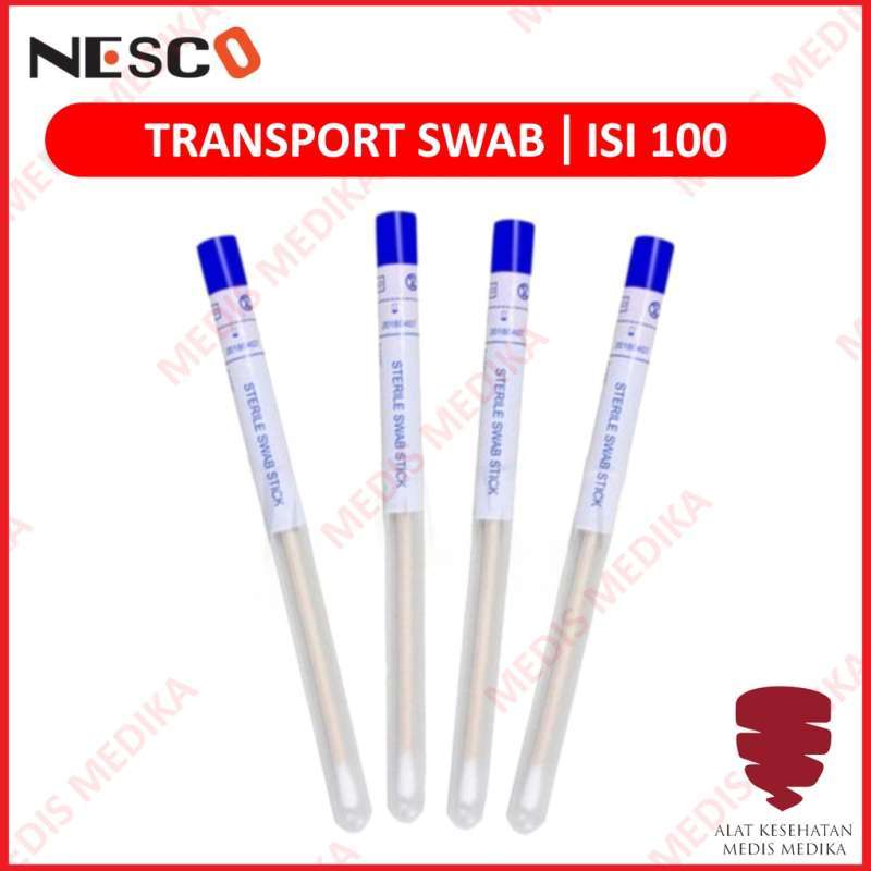 Jual Nesco Alat Transport PCR Swab Isi 100 Kapas Lidi Steril Virus ...