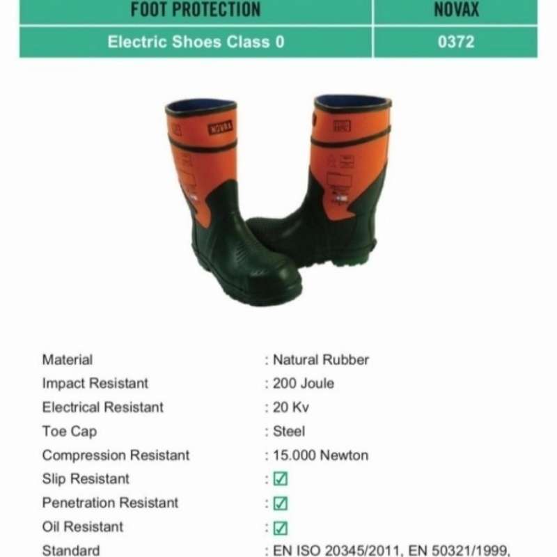 Jual Novax 0372 Electric Safety Boots Sepatu Tahan Listrik 20 kV 20000 ...