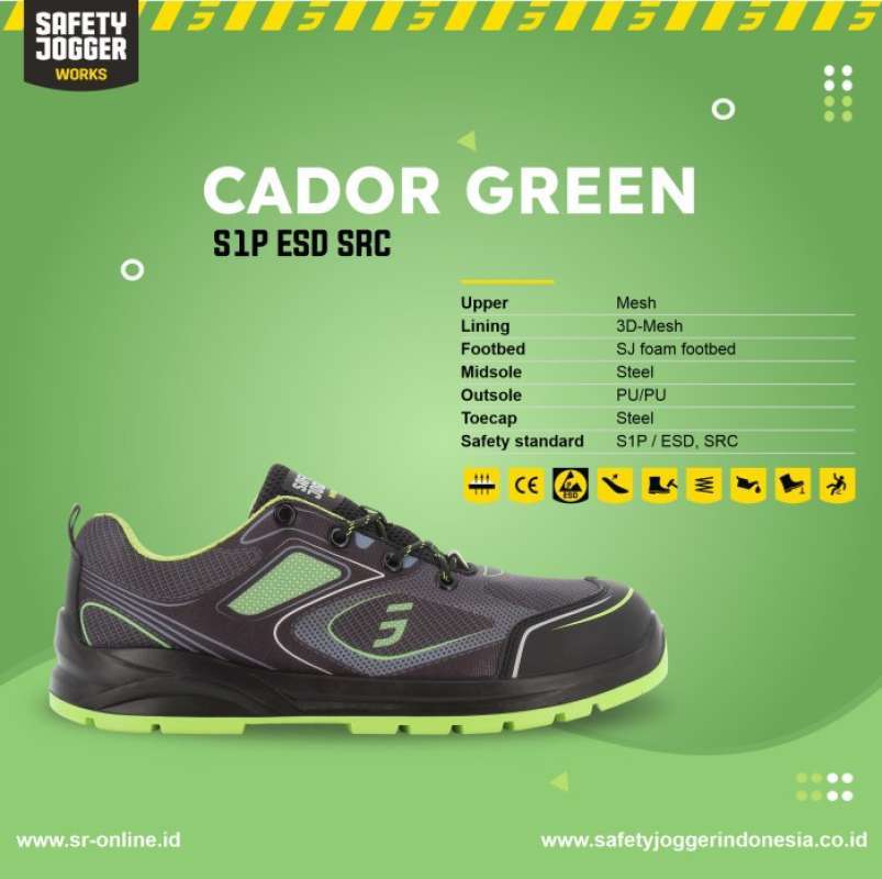 Jual SEPATU SAFETY JOGGER CADOR GREEN S1P ESD SRC di Seller Aksara ...