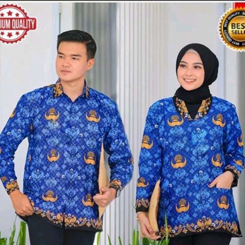 Jual Baju Seragam Batik Korpri Terbaru Pria dan Wanita Katun C40s di Seller Pilbenstore ...