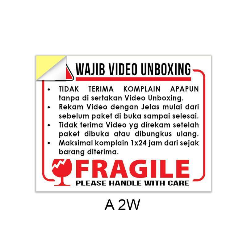 Promo Sticker Video Unboxing Fragile Pecah Belah - B1w Diskon 15% Di ...