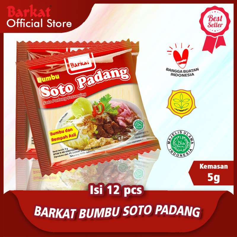 Jual Barkat Bumbu Masak Soto Padang Kemasan 10 gram Harga 12 pcs Bumbu ...