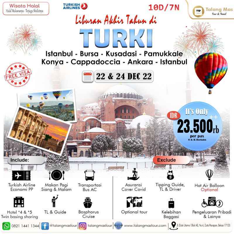 Jual Paket Tour Turki akhir tahun di Seller Talang Mas Tour - Harapan ...