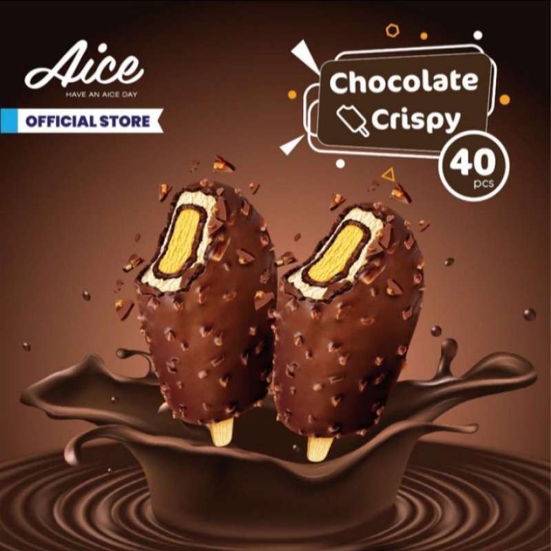 Jual Aice Ice Cream Chocolate Crispy Es Cream 1 Dus Isi 40 Pcs Di ...
