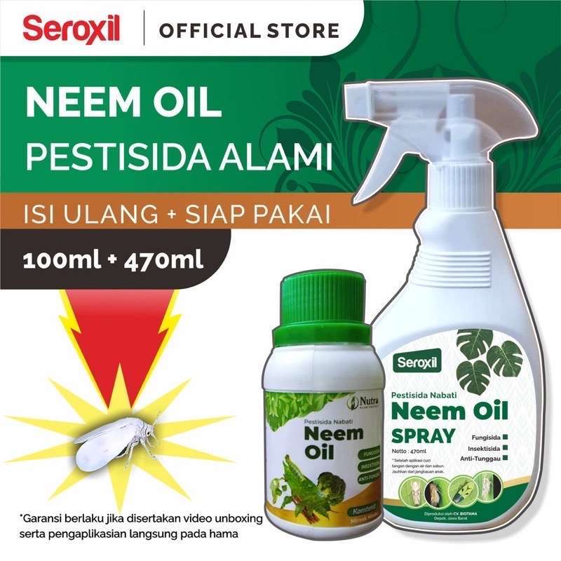 Jual Neem Oil - Insektisida Pestisida Nabati 100ml + Spray 470ml Di ...