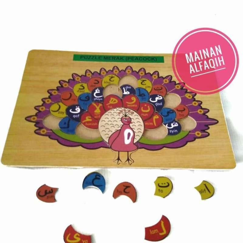 Jual Mainan Edukasi Anak Puzzle Huruf Hijayyah Burung Merak di Seller ...