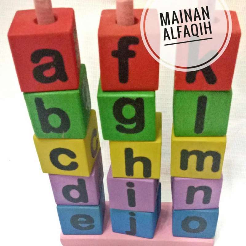 Jual Mainan Edukasi Menara Balok Huruf Abjad di Seller CV Alfaqih ...